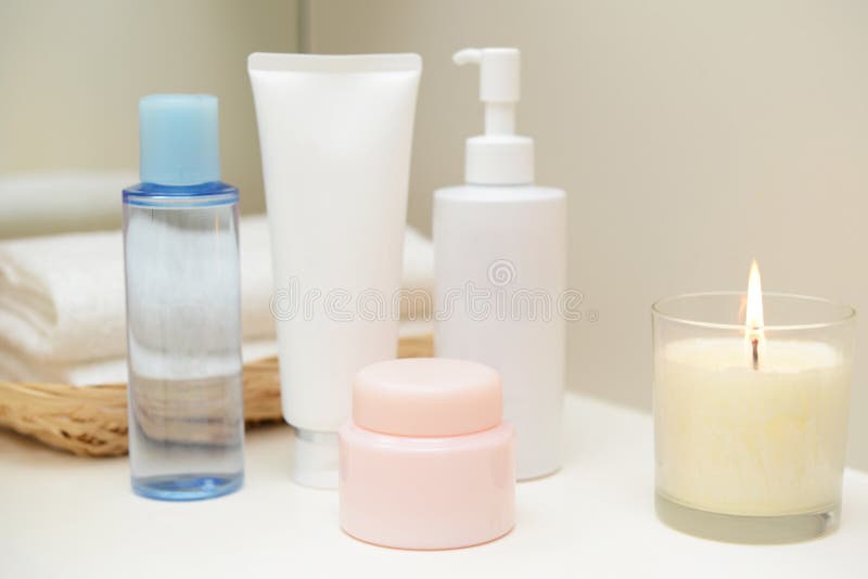 Skin care basic cosmetics stock photo. Image of color - 113108716