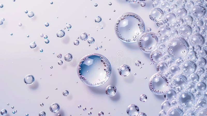 Serum Drops and Water Bubbles Float on White Background - Skin Care ...