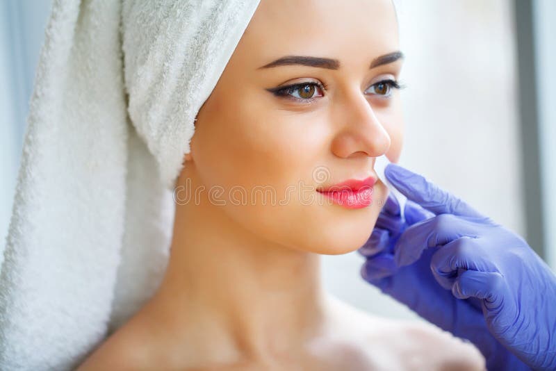 Skin Care. Experienced Cosmetician Pulling Out Brows Stock Image ...
