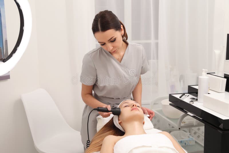 Skin Care Procedures with Young Girl Stock Image - Image of ...