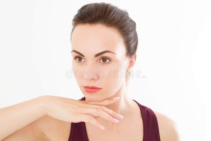 Skin Care Spa Concept Young Caucasian Woman Macro Face Isolated On