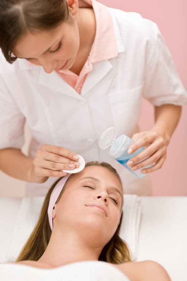 Skin Care - Woman Cleaning Face Stock Image - Image of modern, hands ...
