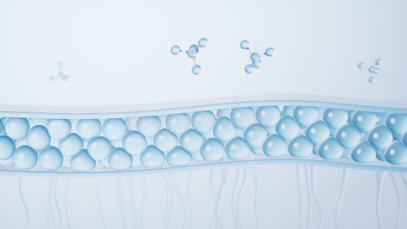 Skin Cell Background with Cosmetics Molecules, 3d Rendering Stock ...
