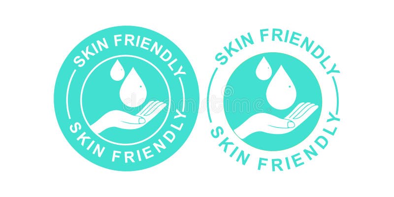Skin Friendly Icons and Dermatologically Safe Label Set Stock Vector ...