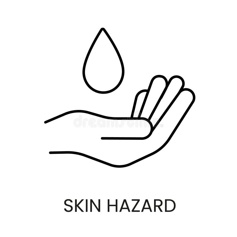 Skin Hazard Line Icon Vector with Editable Stroke Stock Vector ...