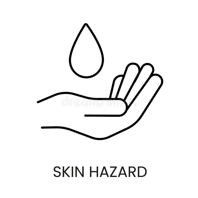 Skin Hazard Line Icon Vector with Editable Stroke Stock Vector ...