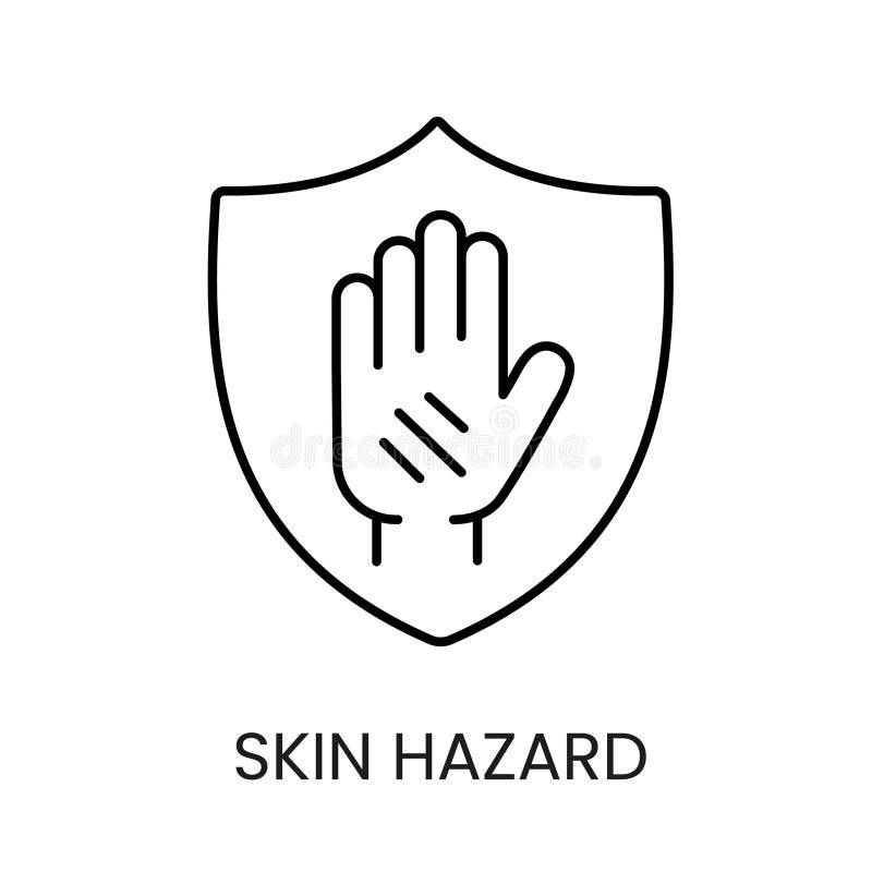 Skin Hazard Line Icon Vector with Editable Stroke Stock Vector ...