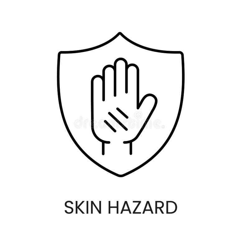 Skin Hazard Line Icon Vector with Editable Stroke Stock Vector ...