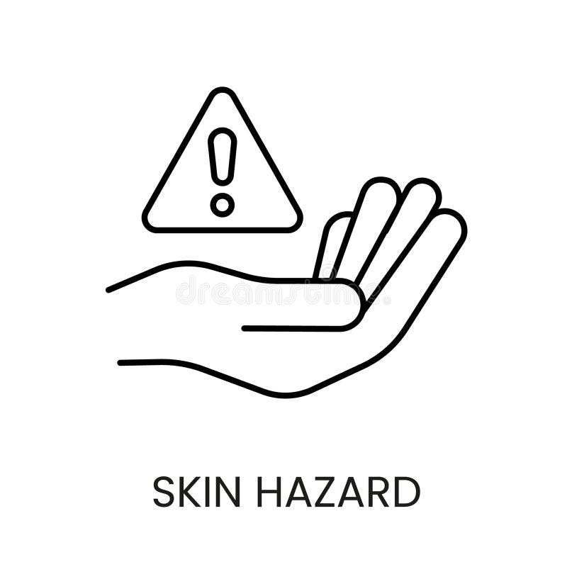 Skin Hazard Line Icon Vector with Editable Stroke Stock Vector ...