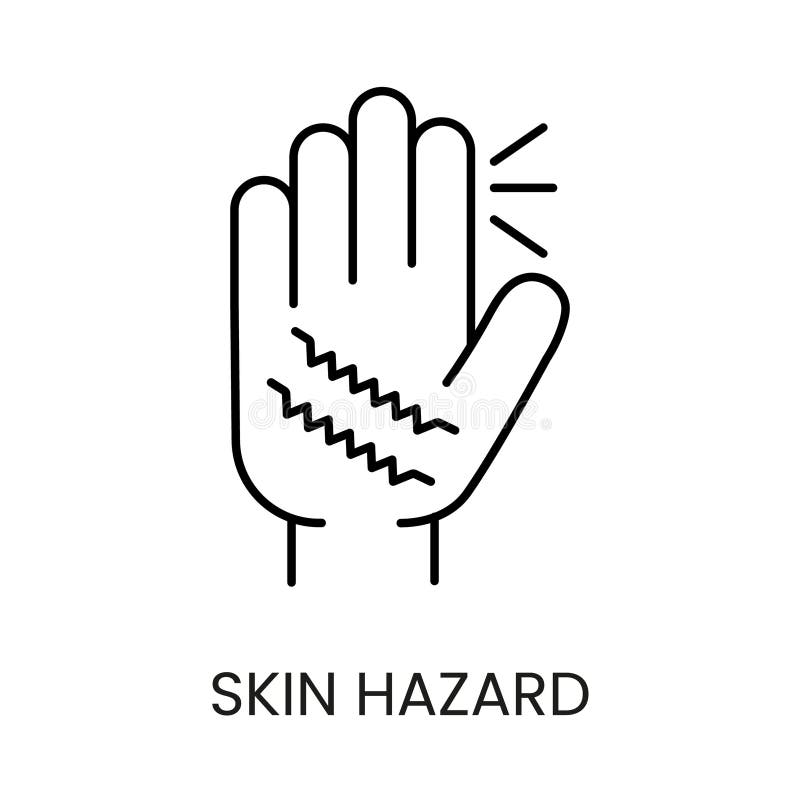 Skin Hazard Line Icon Vector with Editable Stroke Stock Illustration ...