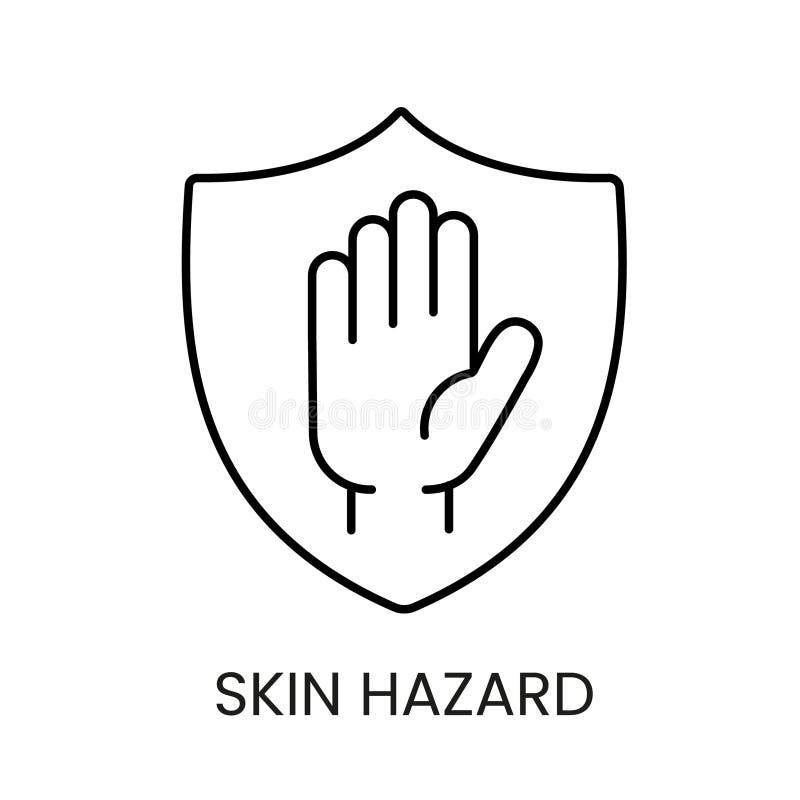 Skin Hazard Line Icon Vector with Editable Stroke Stock Vector ...