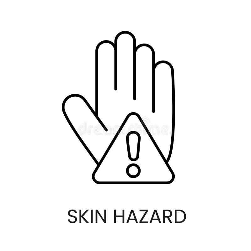 Skin Hazard Line Icon Vector with Editable Stroke Stock Illustration ...