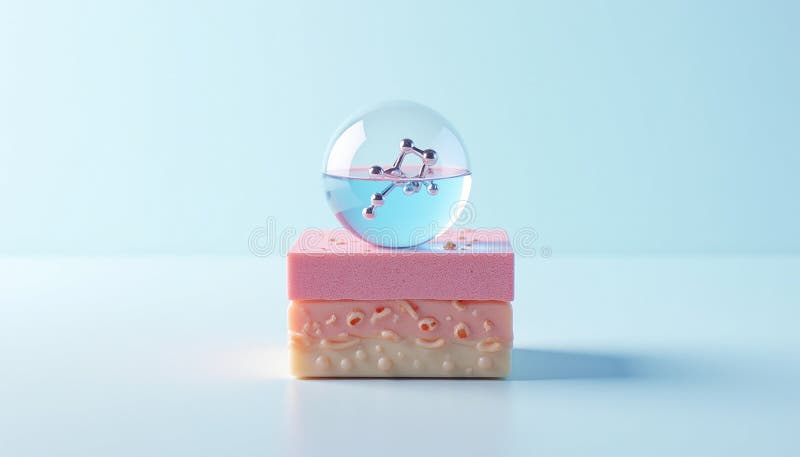 Skin Layer with a Transparent Sphere on Top Containing a Molecular ...