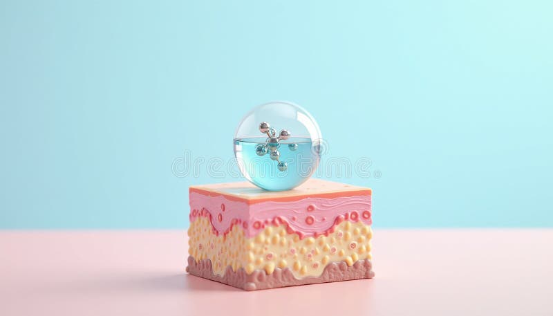 Skin Layer with a Transparent Sphere on Top Containing a Molecular ...