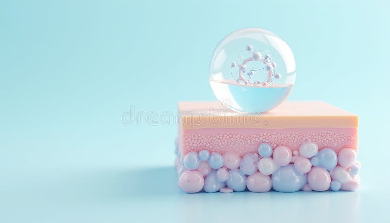 Skin Layer with a Transparent Sphere on Top Containing a Molecular ...