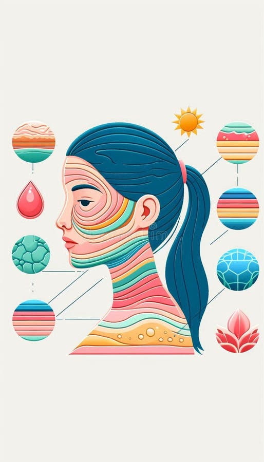 The Skin: Layers of Human Anatomy in Minimalist Design Stock ...