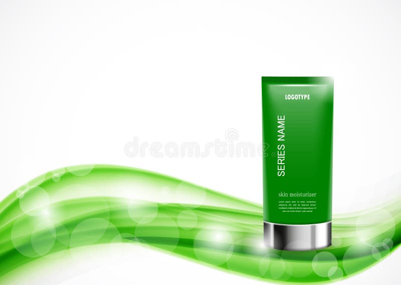 Moisturizer with Green Leaves Background Vector Cosmetic Ad Desi Stock ...