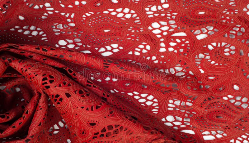 The Skin Texture with a Broken Red Lace Pattern Stock Image - Image of ...