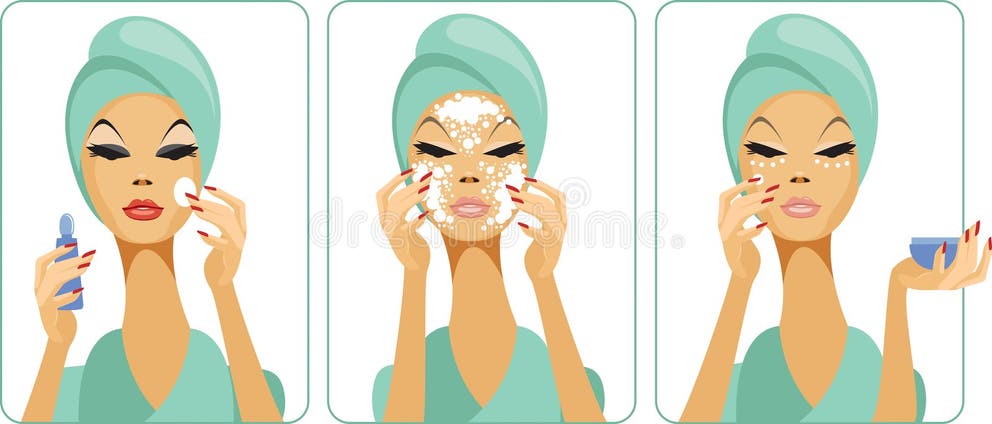 Skincare Routine Model Stock Illustrations – 879 Skincare Routine Model ...