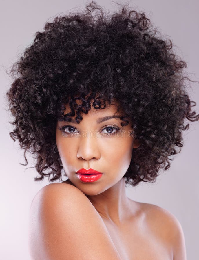 Skincare Beauty And Serious Portrait Of Black Woman With Makeup Afro