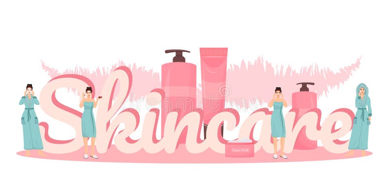 Skincare Word Concepts Flat Color Vector Banner Stock Vector ... Skincare Word Concepts Flat Color Vector Banner Stock Vector ...