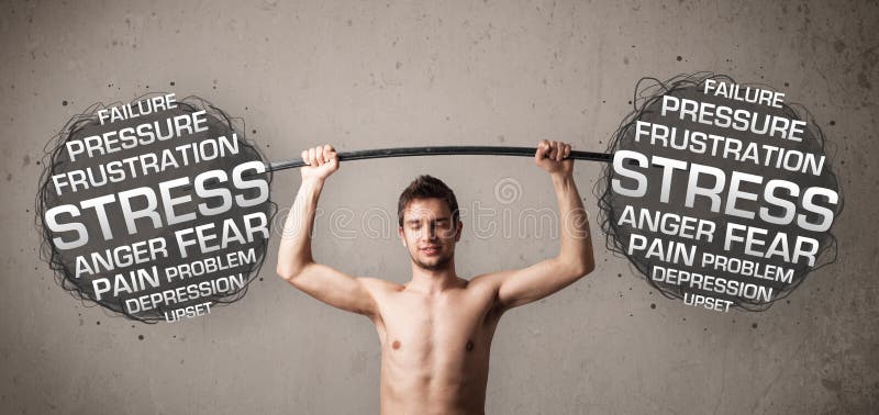 Skinny Guy Defeating Stress Stock Image - Image of exercise ...