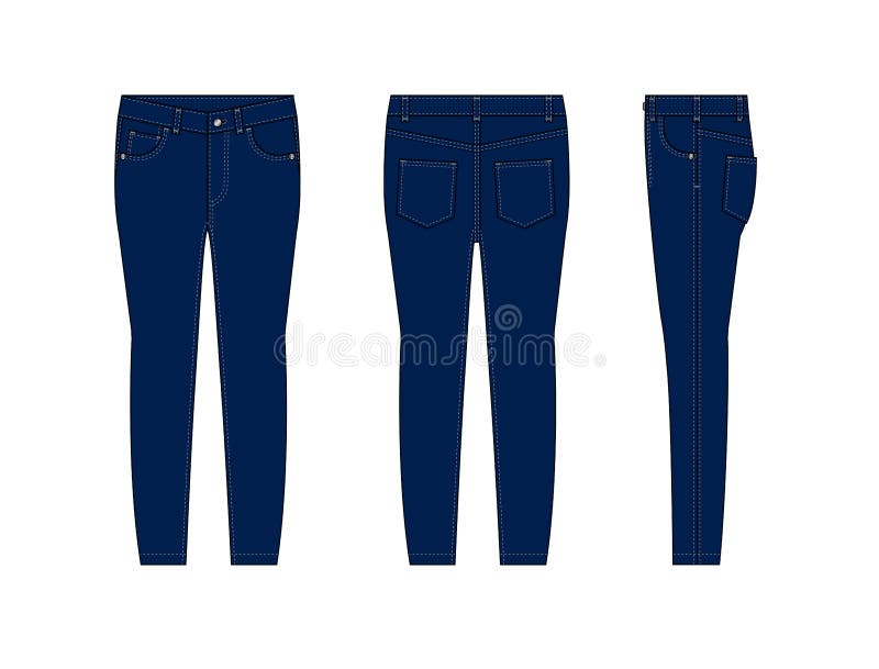Skinny Jeans Pants Vector Template Illustration | Blue Stock Vector ...