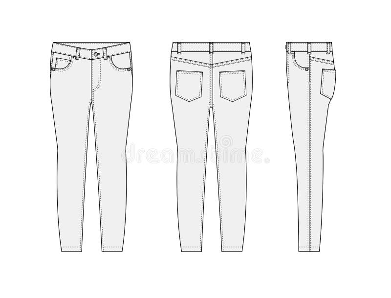 Skinny Jeans Pants Vector Template Illustration | White Stock Vector ...