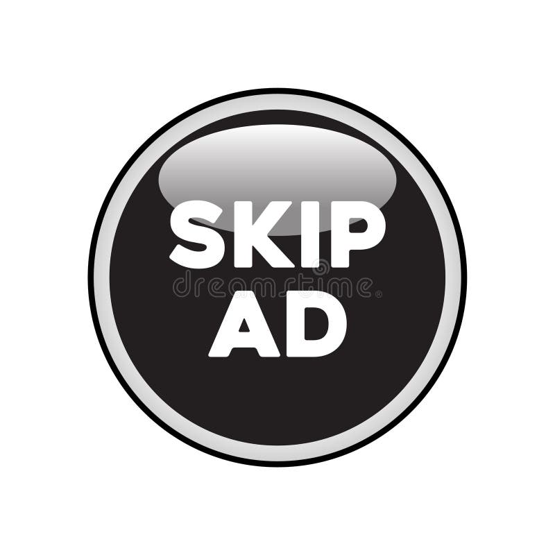 Skip Ad Advertisement Round Isolated Button Stock Vector - Illustration ...
