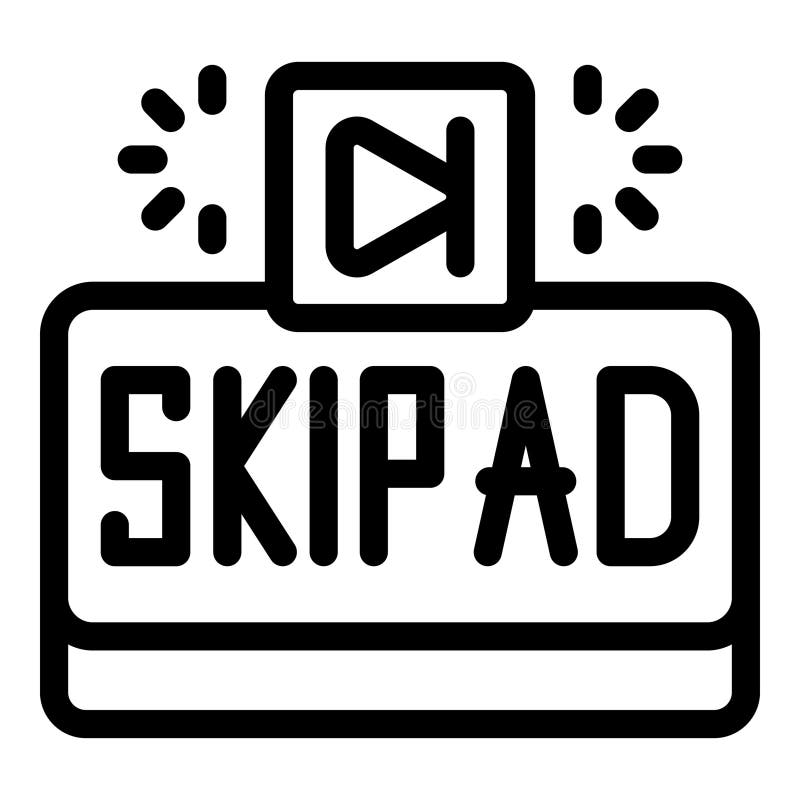 Skip Ad Button with Arrow is Appearing for Video Content Stock Vector ...