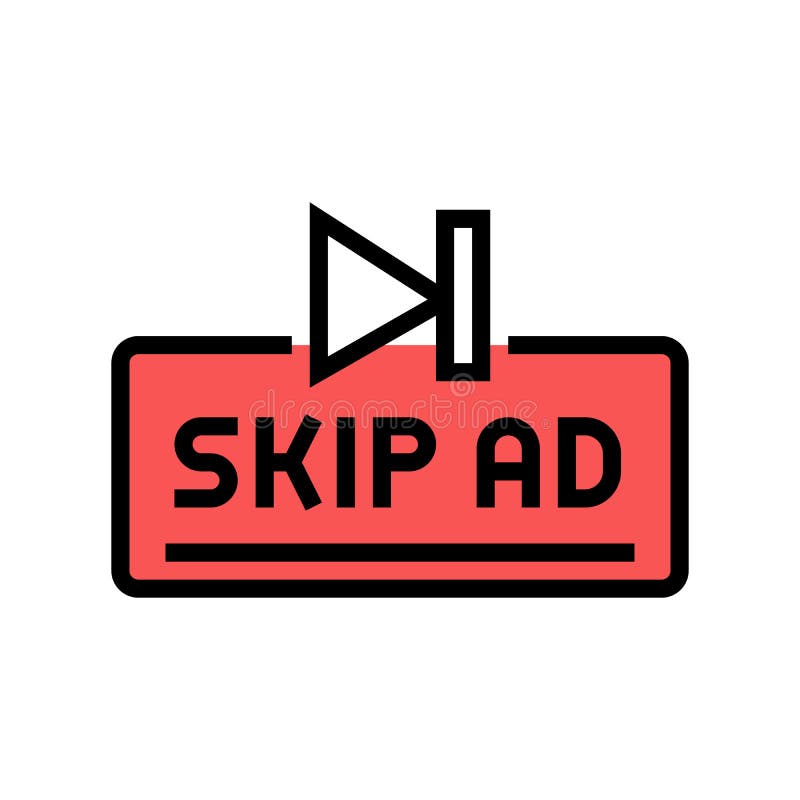 Skip Ad Button Color Icon Vector Illustration Stock Illustration ...