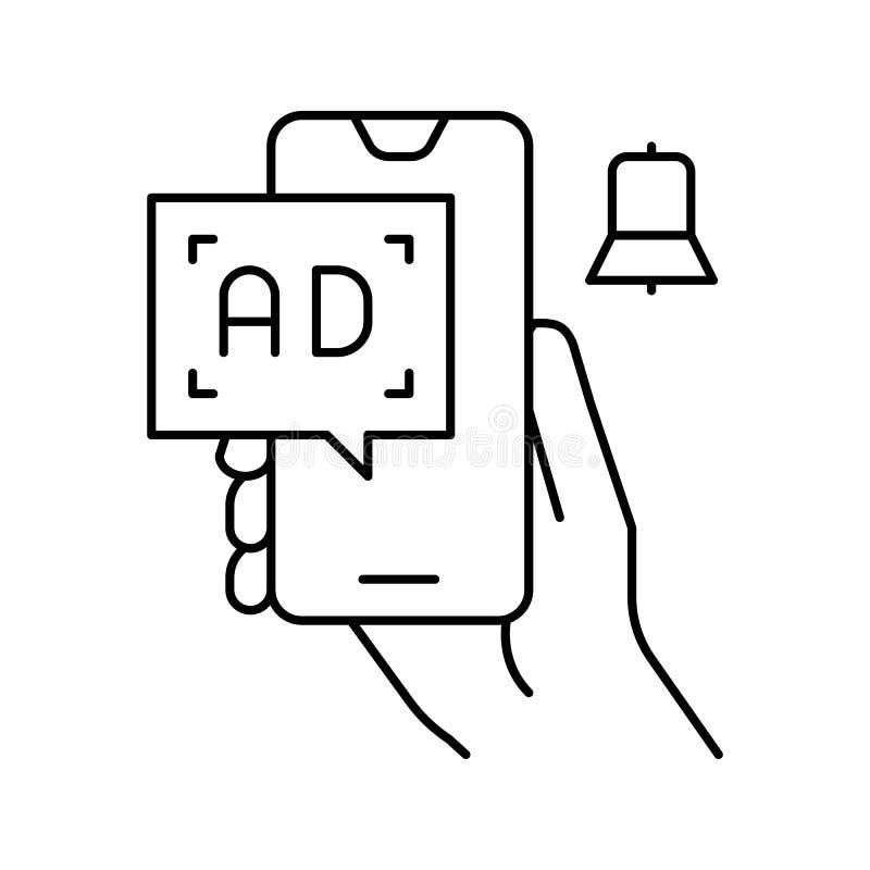 Skip Ad Button Line Icon Vector Illustration Stock Vector ...