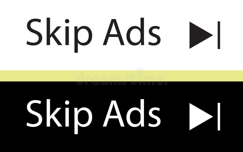 Skip Ad Button Set of White and Black Vector Advertising Skip Stock ...