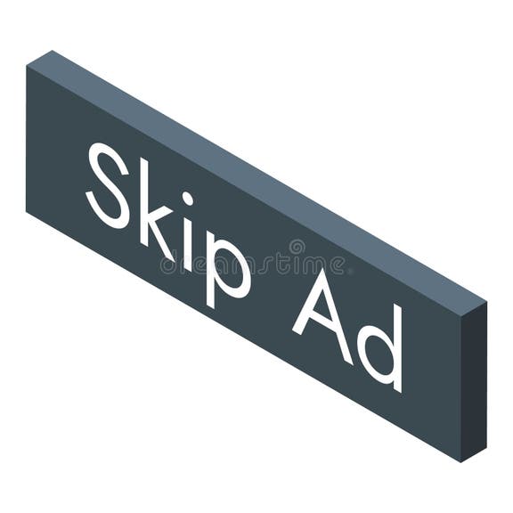 Skip Ad Button Showing Internet Advertising Stock Vector - Illustration ...