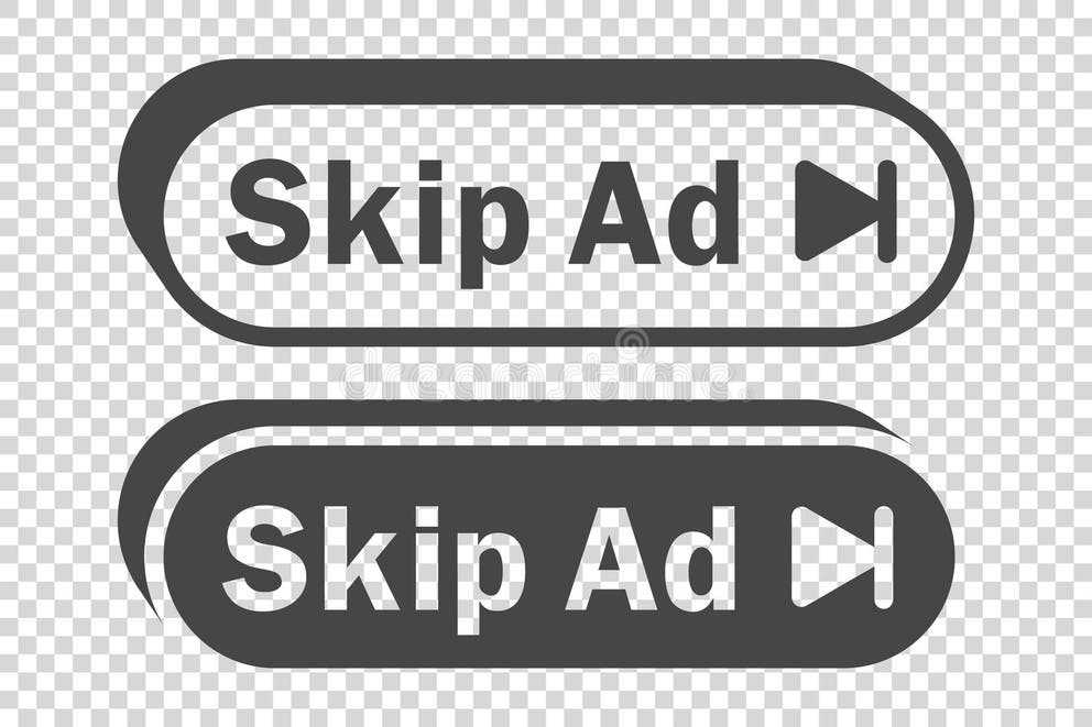 Skip Ad Button. Video Block Icon for Advertising. App Template for ...