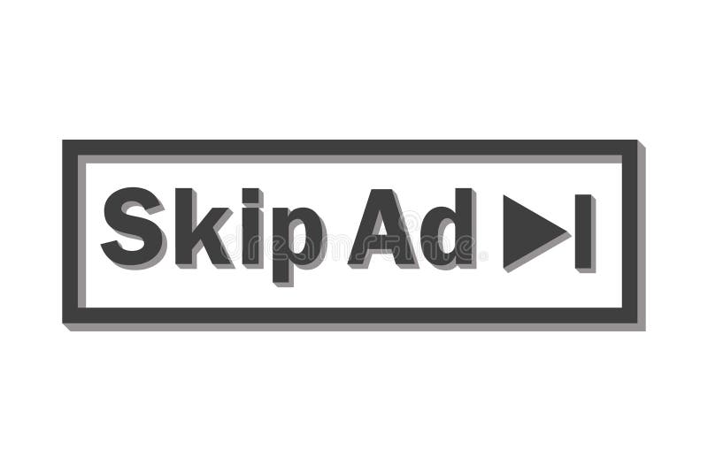 Skip Ad Button. Video Block Icon for Advertising. App Template for ...