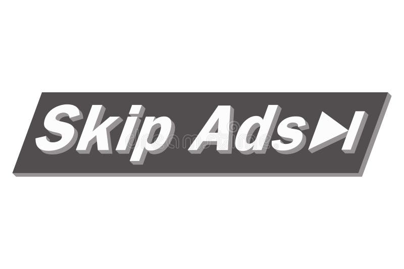 Skip Ad Button. Video Block Icon for Advertising. App Template for ...