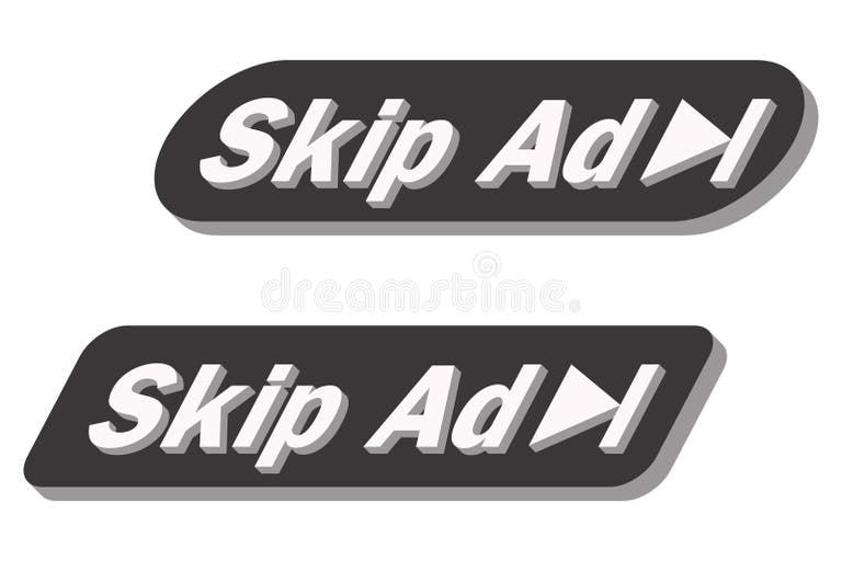 Skip Ad Button. Video Block Icon for Advertising. App Template for ...
