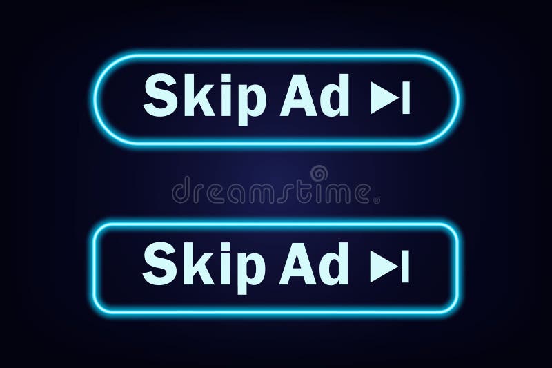 Skip Ad Button. Video Block Icon for Advertising. App Template for ...