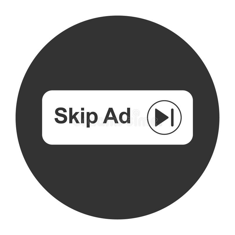 Skip Ad Button Web Icon Isolated on the White Background Stock Vector ...
