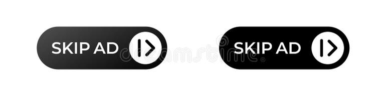 Skip Ad Buttons with Play Symbols: Black and White Oval Design for User ...
