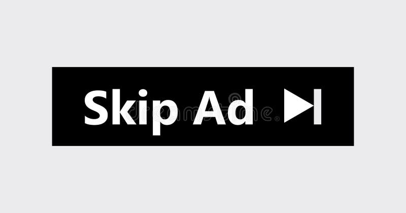 SKIP AD ICON stock vector. Illustration of make, button - 132075072