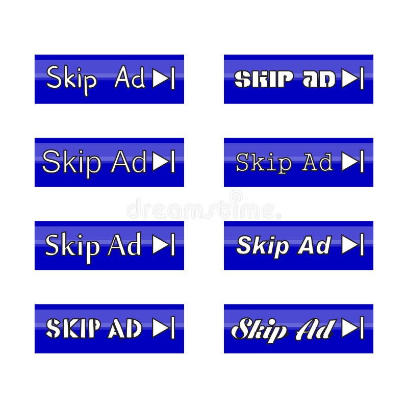 Skip Ad Virtual Buttons Set Image Stock Vector - Illustration of ...