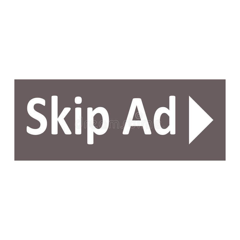 Skip Ads Video Icon or Logo Illustration Stock Vector - Illustration of ...