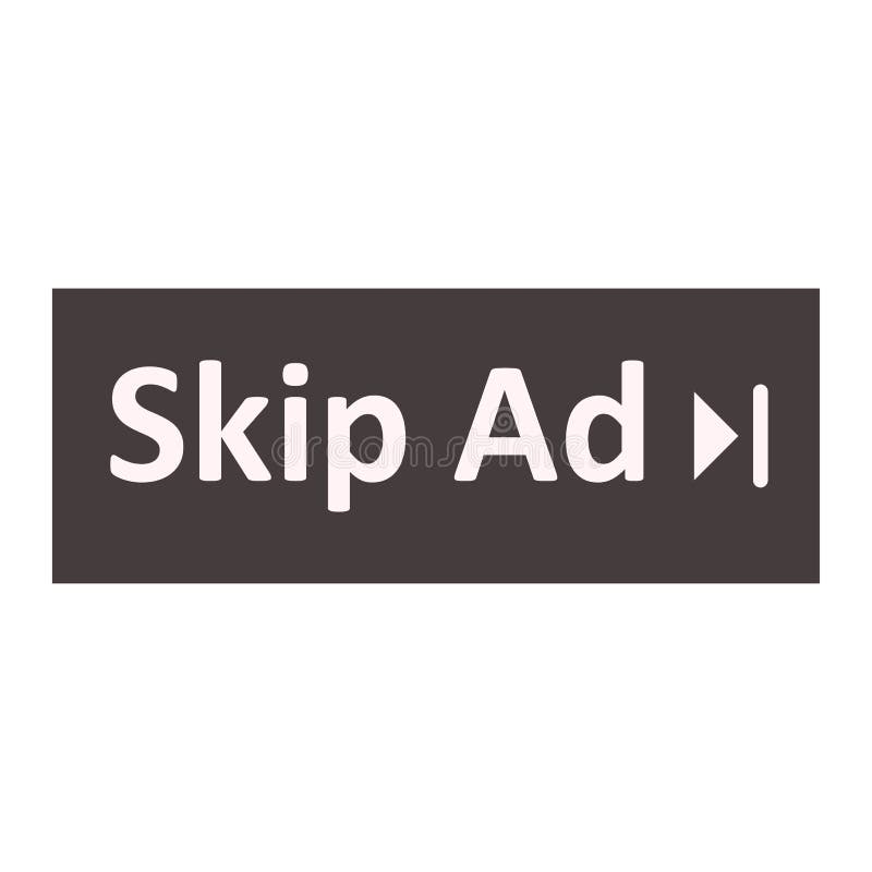 Skip Ads Video Icon or Logo Illustration Stock Illustration ...