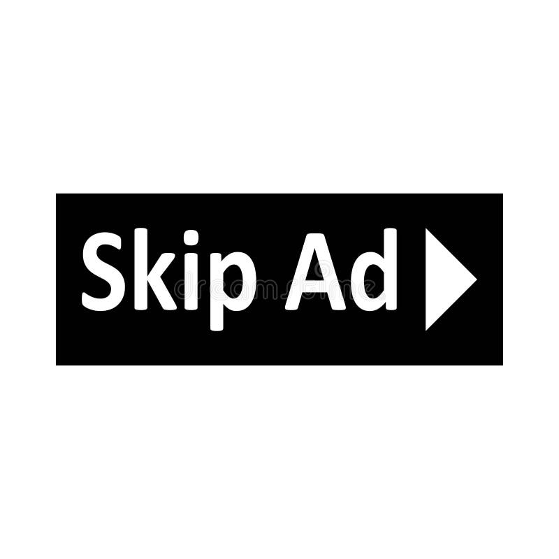 Skip Ads Video Icon or Logo Illustration Stock Vector - Illustration of ...