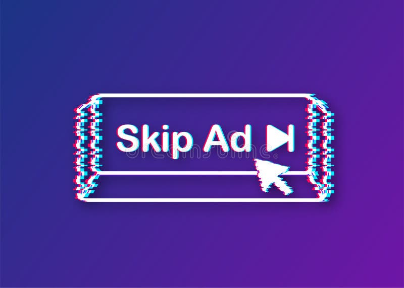 Skip Advertisement Button Set. Vector on Isolated White Background ...