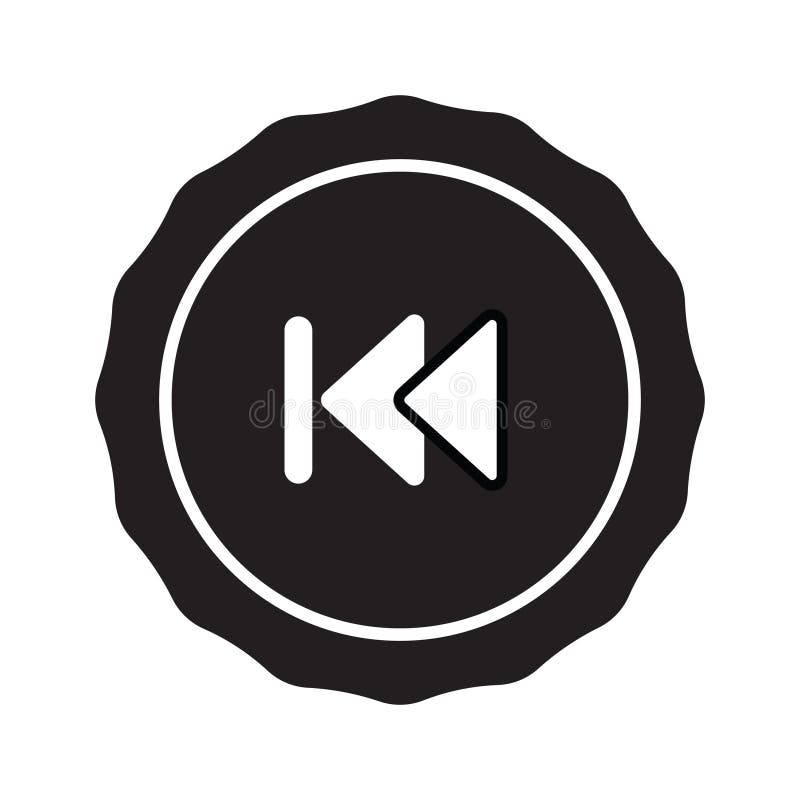 Skip Backward Button Filled Outline Icon Stock Illustration ...