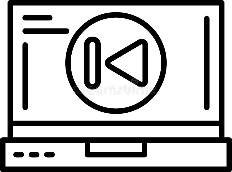 Skip Backward Outline Vector Icon Stock Vector - Illustration of ...