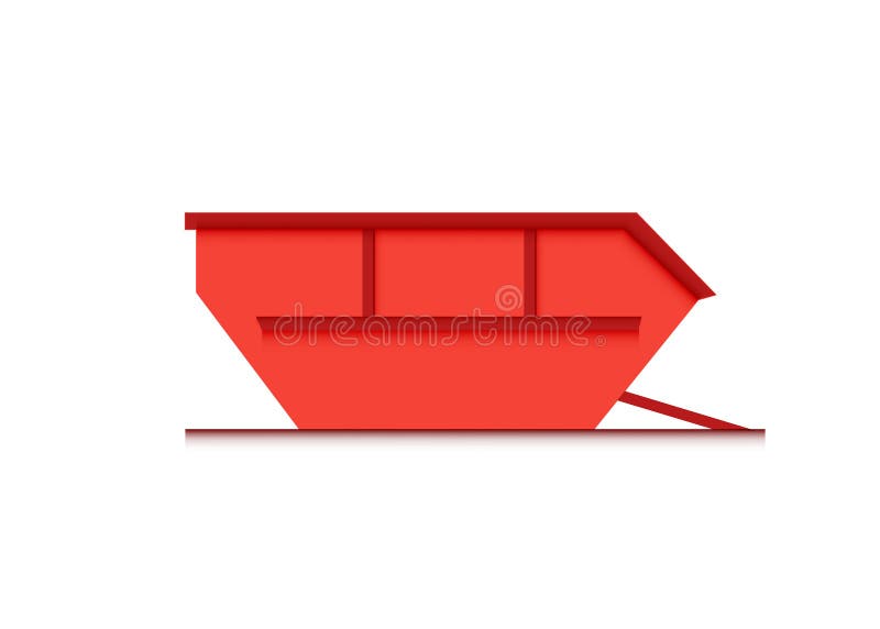 Skip Bin is a Large Open-topped Waste Container. Red Skip Vector Icon ...